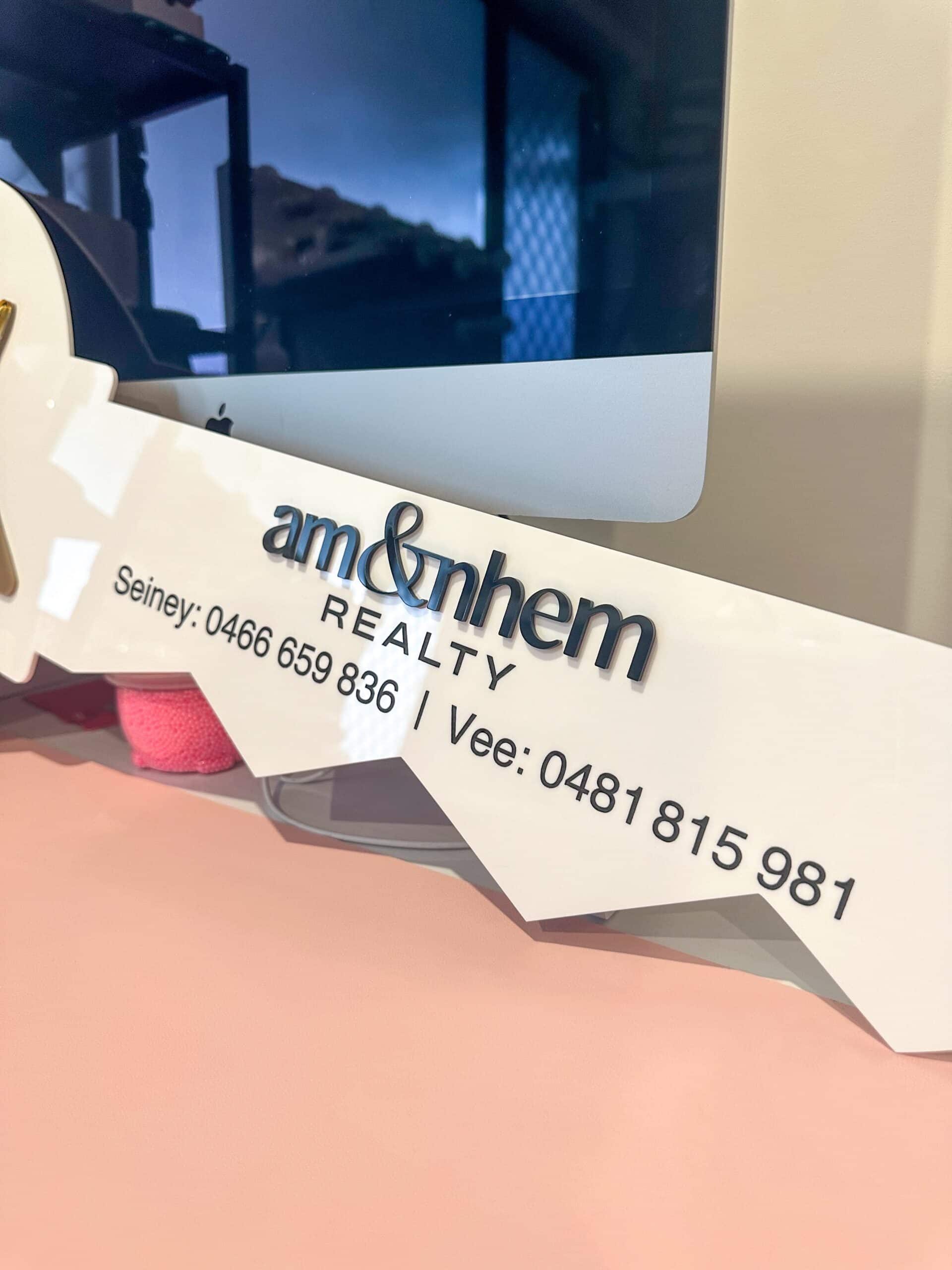 Personalised Realtor Key Sign with Logo | Acrylic SOLD Prop