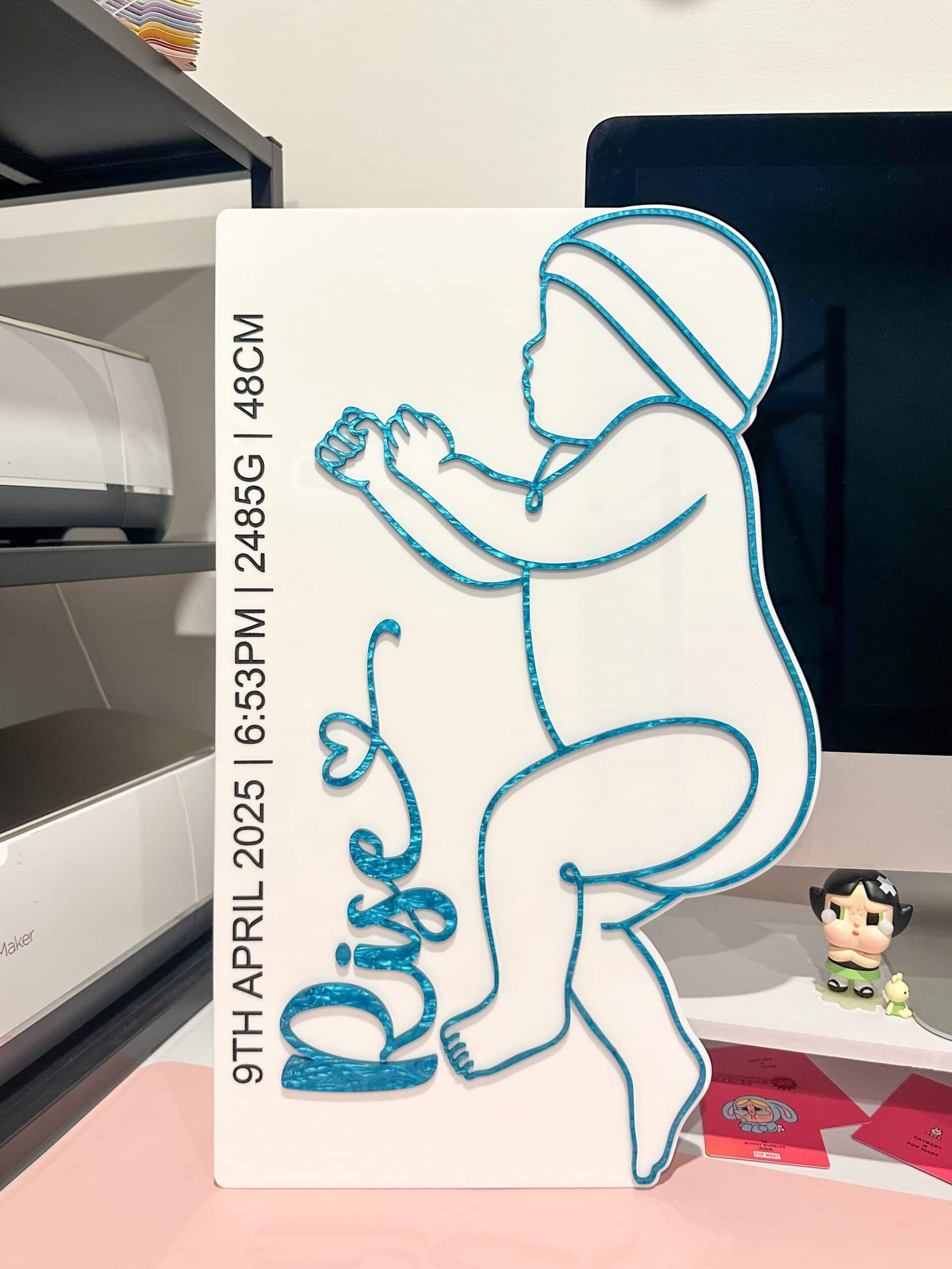Personalised Newborn Life Size Baby Birth Plaque