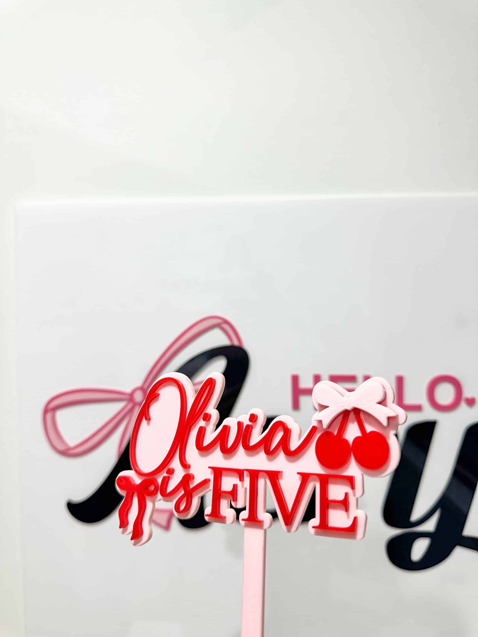 Cherry Cake Topper | Party Cake Decoration
