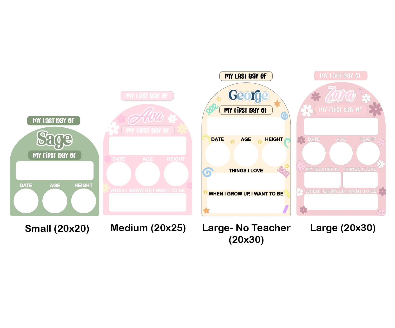 Flower Daisy First & Last Day of School Acrylic Boards Arch | Hello Acrylic